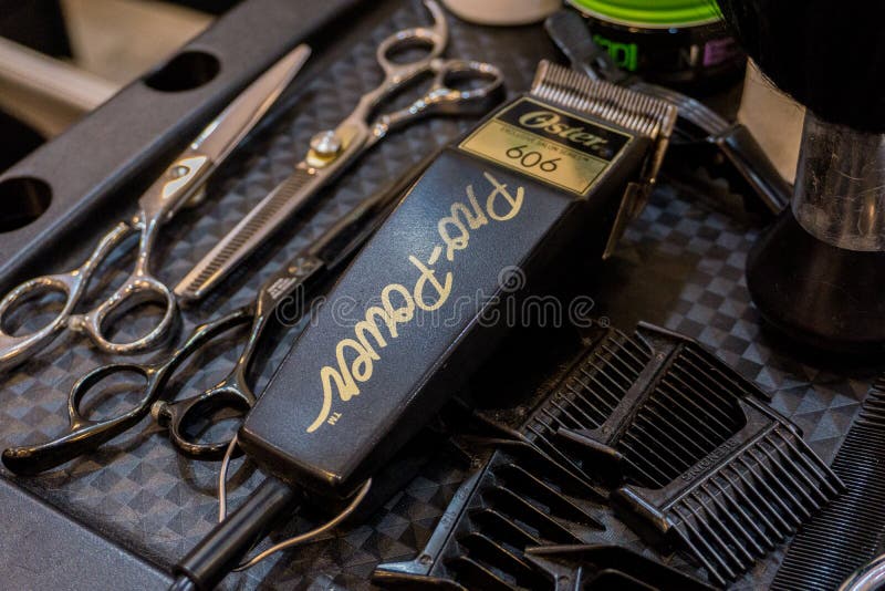 Barber Tool Set with Scissors. Stock Image - Image of tool, saloon ...