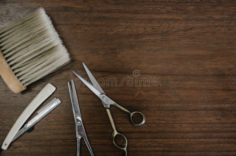Barber`s Tool Kit, Pictured are Scissors for Hair Cutting and Hair ...