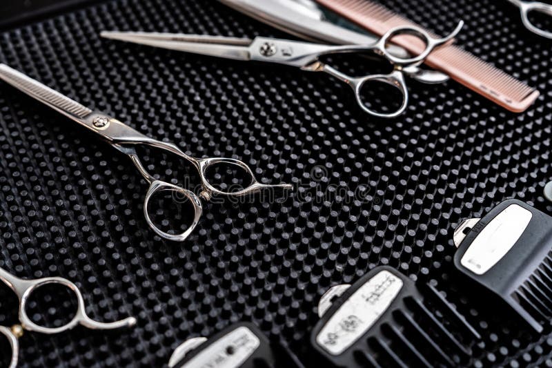 Barber Tools and Equipment Ready for Haircut Preparation Stock Photo ...