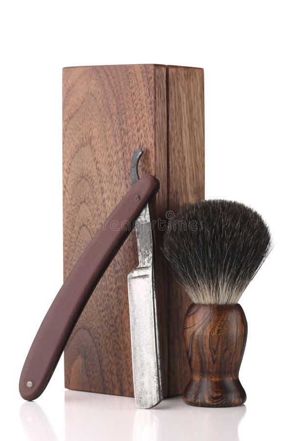 Barber Tools Isolated on White Stock Photo - Image of foam, bristle ...