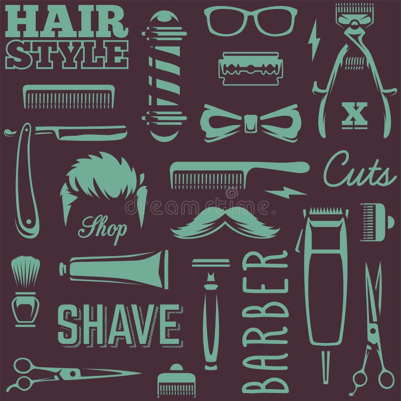 Barber Tools Seamless Texture Vector Stock Vector - Illustration of ...