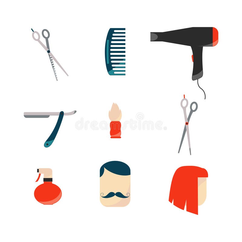 Barber Tools Set stock vector. Illustration of comb, icon - 72488594