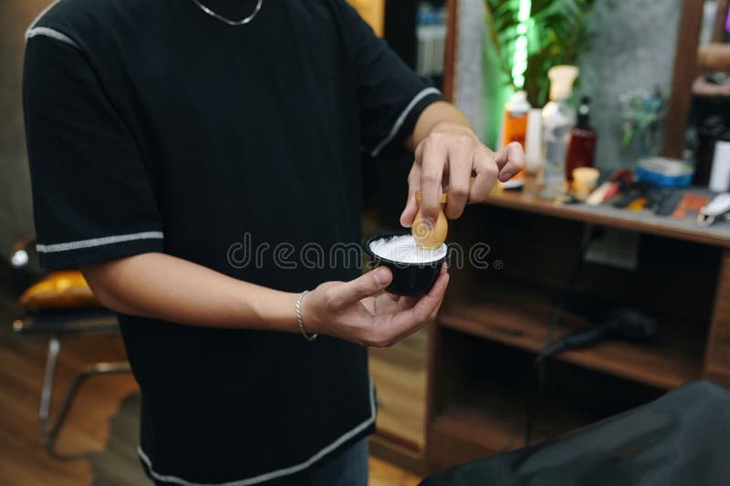 Barber Whisking Shaving Cream Stock Photos - Free & Royalty-Free Stock ...