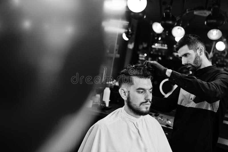 Barbershop, barber at work stock photo. Image of chair - 229899510