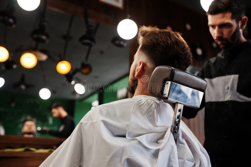 Barbershop, barber at work stock image. Image of chair - 229899621