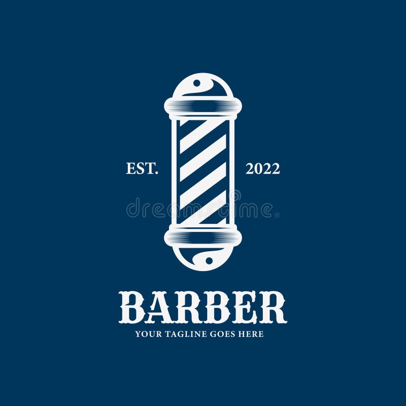 Barber pole logo design stock vector. Illustration of razor - 269216752