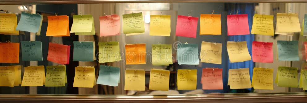 Colorful Sticky Notes with Positive Affirmations in a Barbershop Mirror ...
