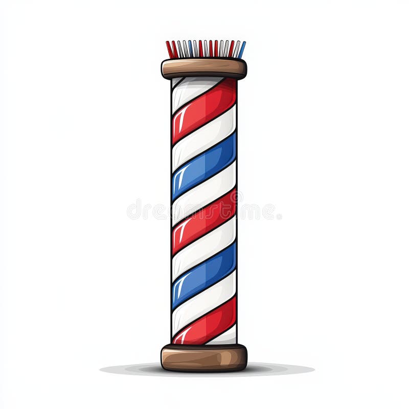 Barbershop Pole with Red and White Stripes Stock Illustration ...