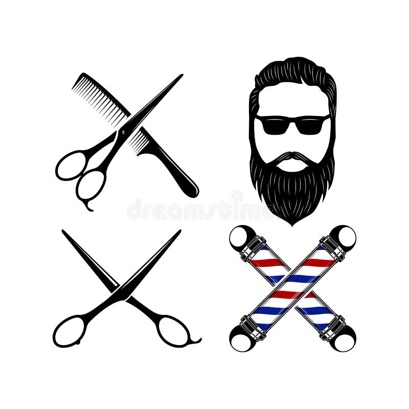 Barbershop Tools Logo, Icon and Vector Stock Vector - Illustration of ...