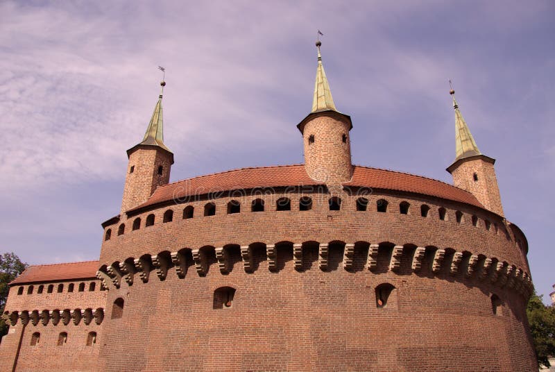 Barbican Fortress in the Historic Center of Krakow Stock Image - Image ...