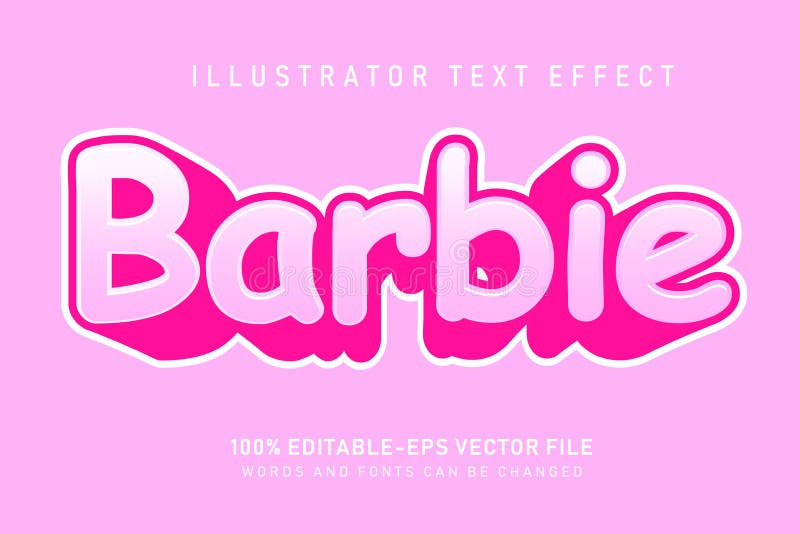 Barbie Text Effect Design Vector Editorial Stock Photo - Illustration ...