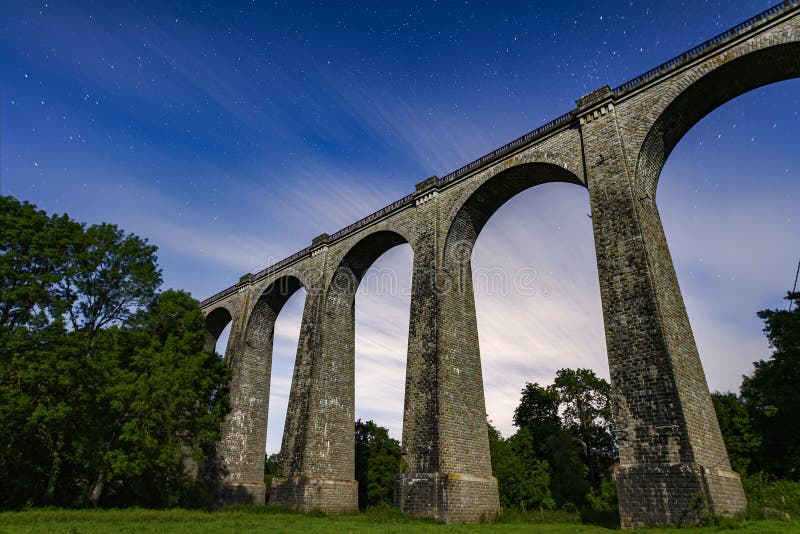 Barbin Viaduct in France stock image. Image of night - 150566651