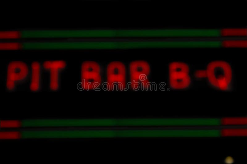 Barbq Sign Blur Blurred Pit Barbecue Sign on Restaurant Stock Photo ...