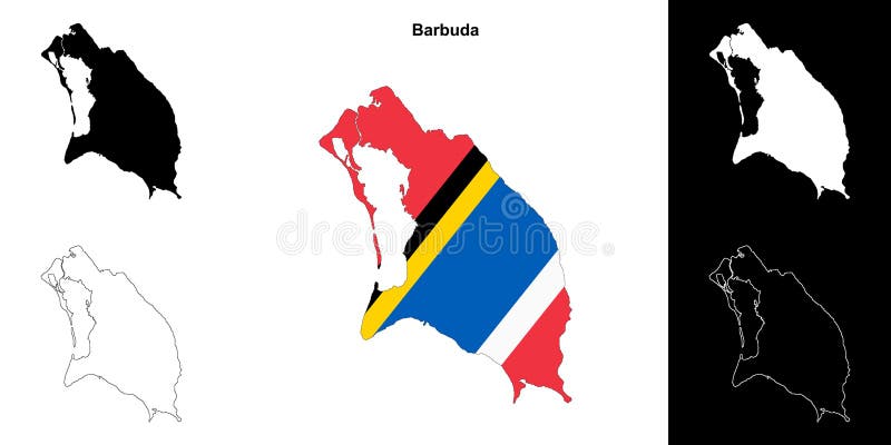 Barbuda outline map stock vector. Illustration of border - 356513367