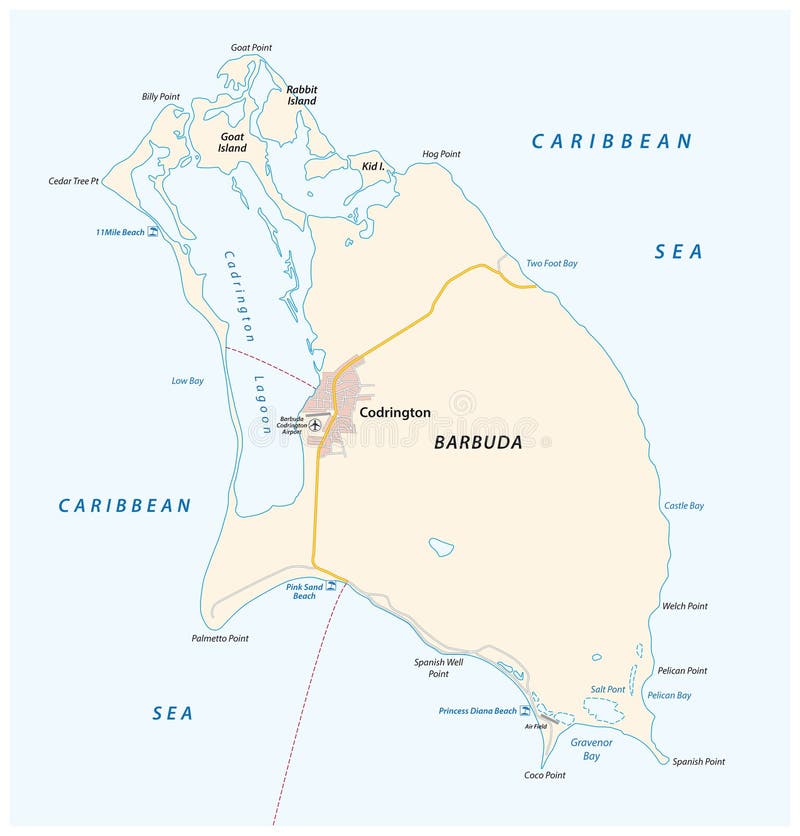 Barbuda vector map stock vector. Illustration of detailed - 107297999