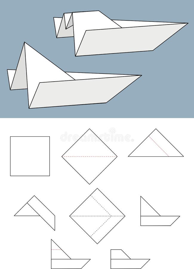 Barca di carta - Origami. illustrazione vettoriale. Illustrazione di ...