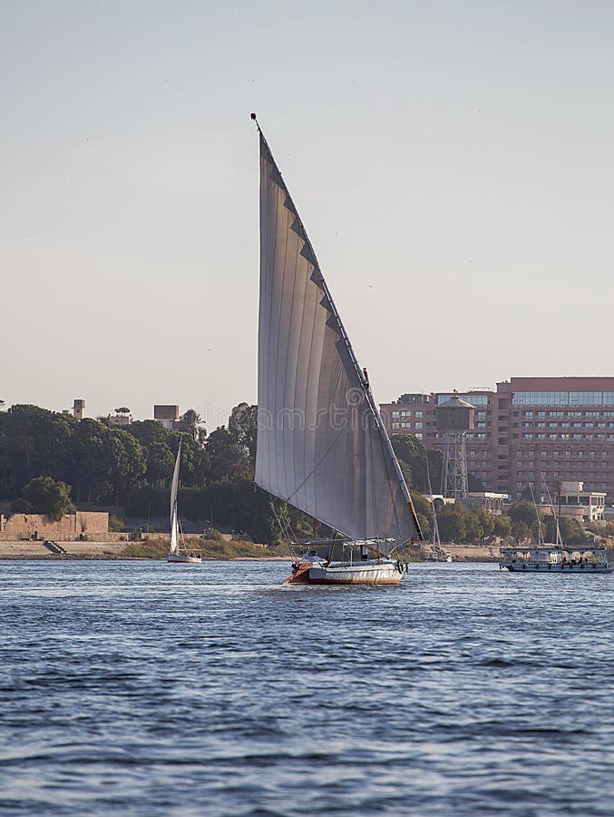 Barca Di Felucca Sul Fiume Nilo Fotografia Editoriale - Immagine di ...