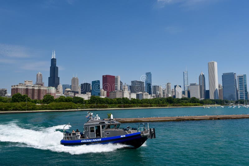 Barca Di Polizia Di Chicago Fotografia Stock Editoriale - Immagine di ...