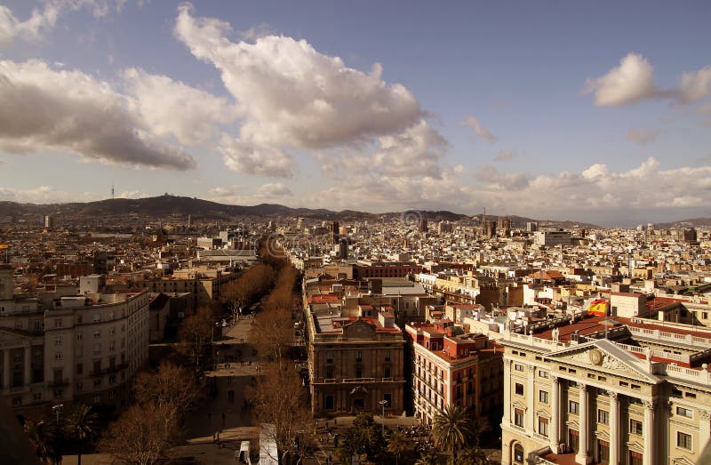 Barcelona from above stock photo. Image of rambla, europe - 27376764