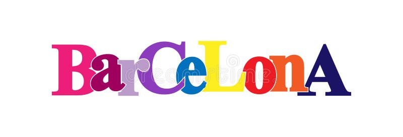 BARCELONA. Banner with the Name of the City of Spain Stock Vector ...