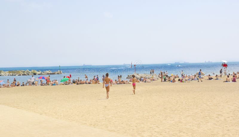Barcelona Beach ,Spain editorial stock image. Image of spain - 61224599