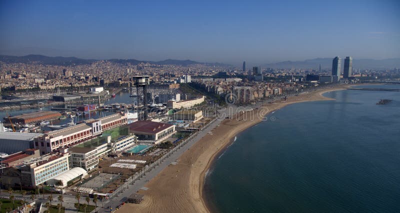 Barcelona City stock photo. Image of light, beach, skyline - 19655448