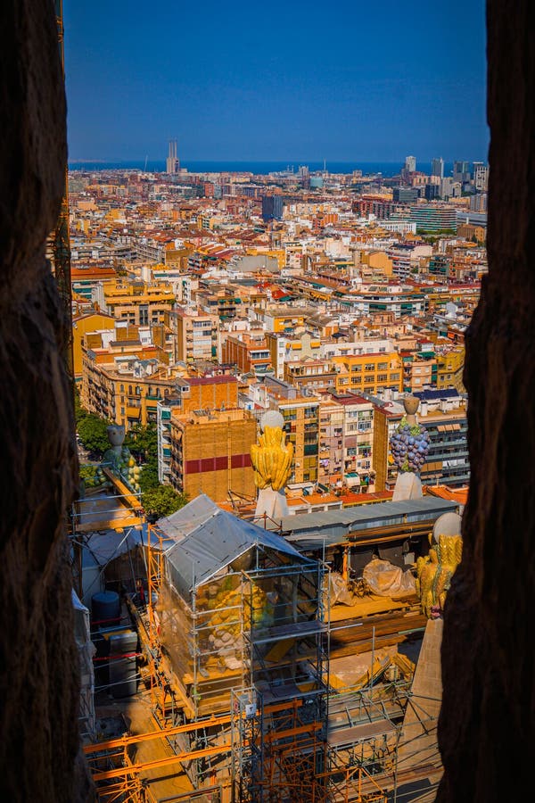 Barcelona City and Construction Scene Stock Image - Image of travel ...