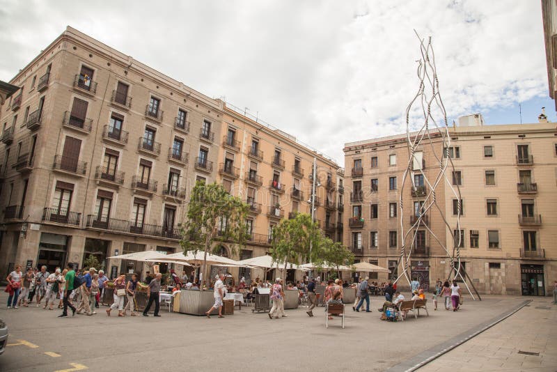 Barcelona city scene editorial stock photo. Image of properties - 62055373
