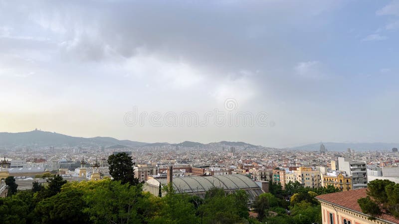 Barcelona Cityscape Distant Hills Stock Photos - Free & Royalty-Free ...