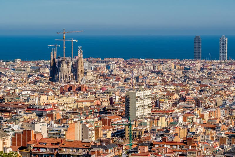 Barcelona Cityscape Overlook Stock Photo - Image of travel, overlook ...