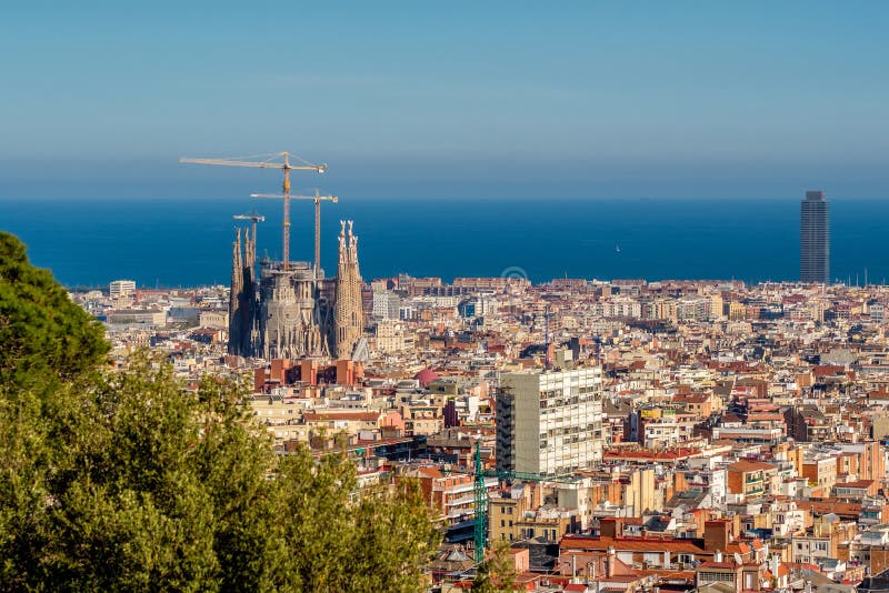 Barcelona Cityscape Overlook Stock Photo - Image of barcelona, city ...