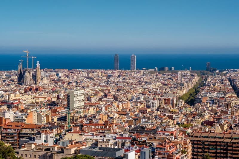 Barcelona Cityscape Overlook Stock Image - Image of view, spain: 91486265