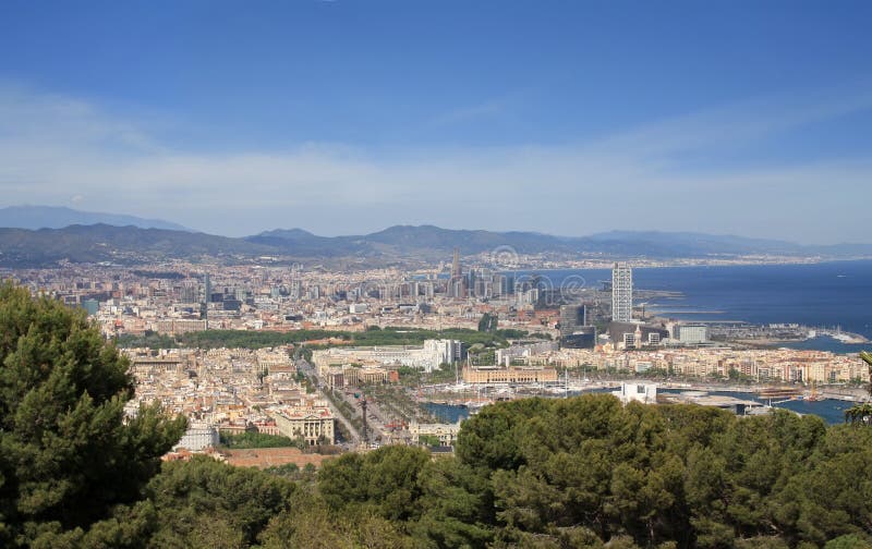Barcelona cityscape stock image. Image of barcelona, pier - 43794021