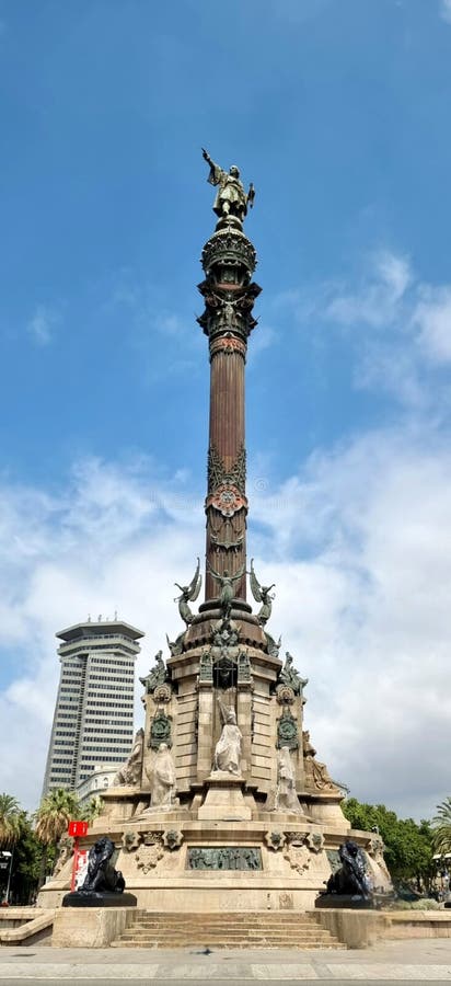 Barcelona Columb Statue City Stock Photo - Image of spain, sunny: 226294902
