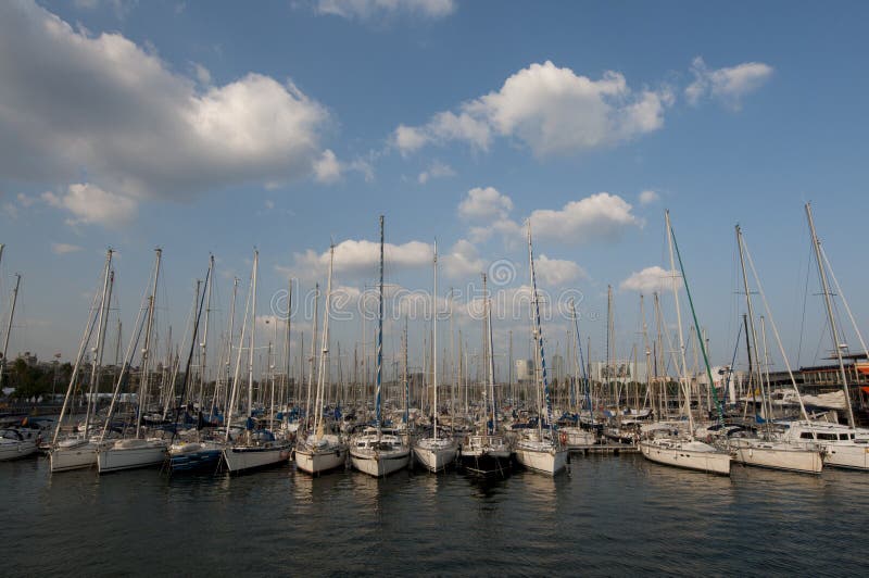 Barcelona harbor editorial image. Image of marina, architecture - 47729880