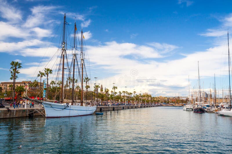 Barcelona harbour stock image. Image of summer, famous - 39786683