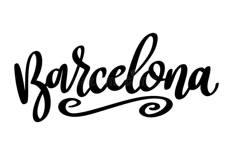 Barcelona. Lettering Phrase Isolated on White Stock Vector ...