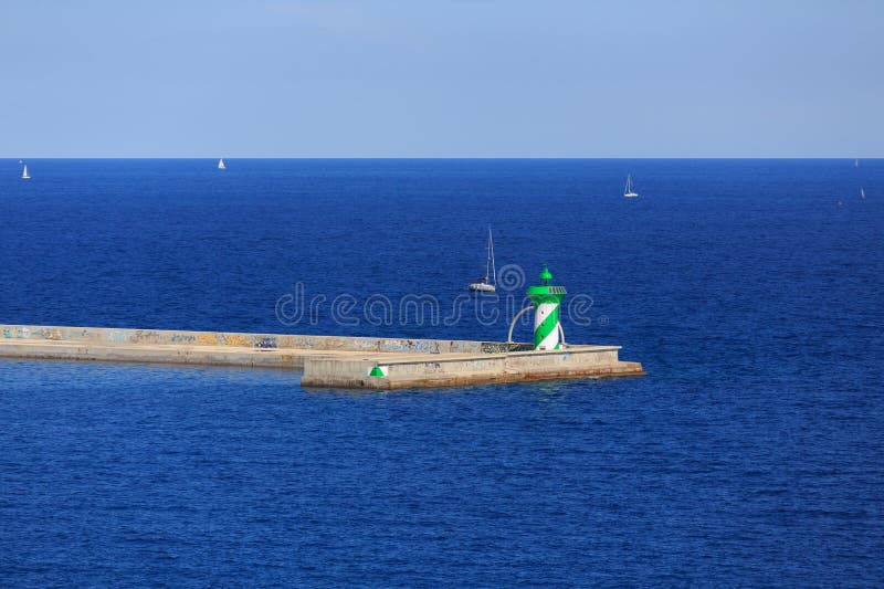 Barcelona LIghthouse stock image. Image of lighthouse - 97838121