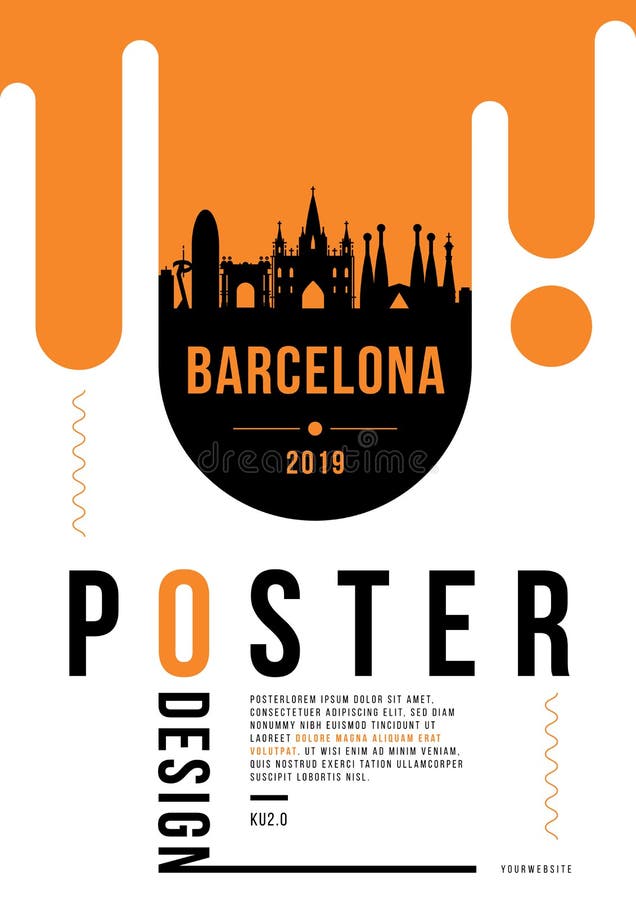 Barcelona Modern Poster Art Design Fashion Style; Collage Graphic ...