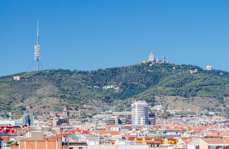 Barcelona. Mountain Tibidabo. Stock Image - Image of view, tourism ...