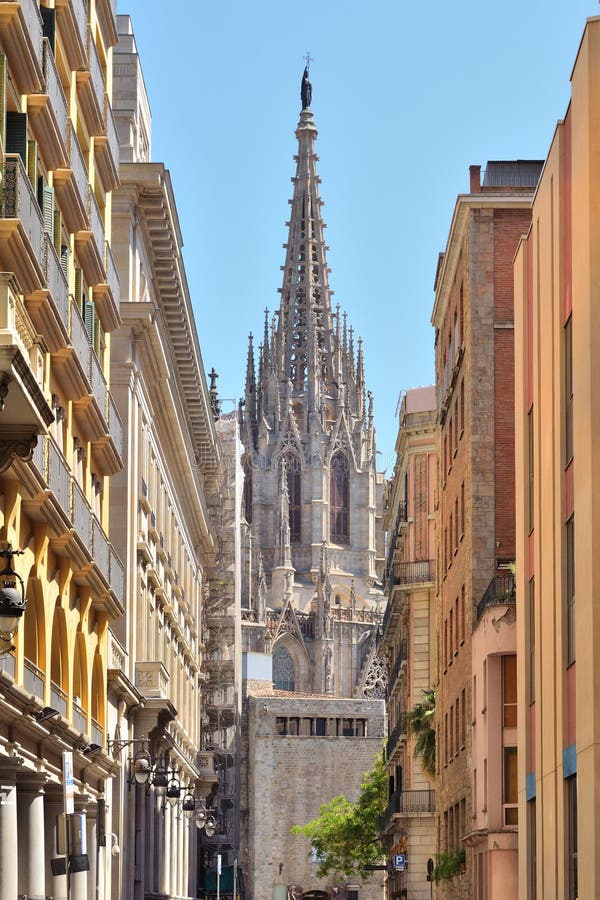 Barcelona Old town stock photo. Image of architecture - 86755428