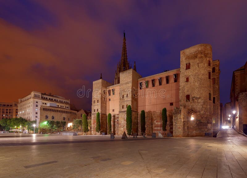 Barcelona. the Roman Gates. Stock Image - Image of tourism, barcelona ...