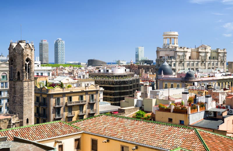 Barcelona from Roof Ot the Cathedral Editorial Image - Image of ...