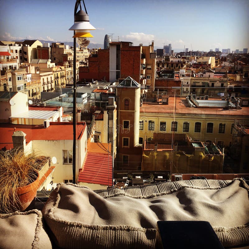 Barcelona Rooftops editorial photography. Image of rooftops - 68797227