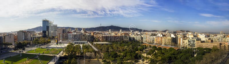 Panorama view of Barcelona stock image. Image of tourism - 15007953