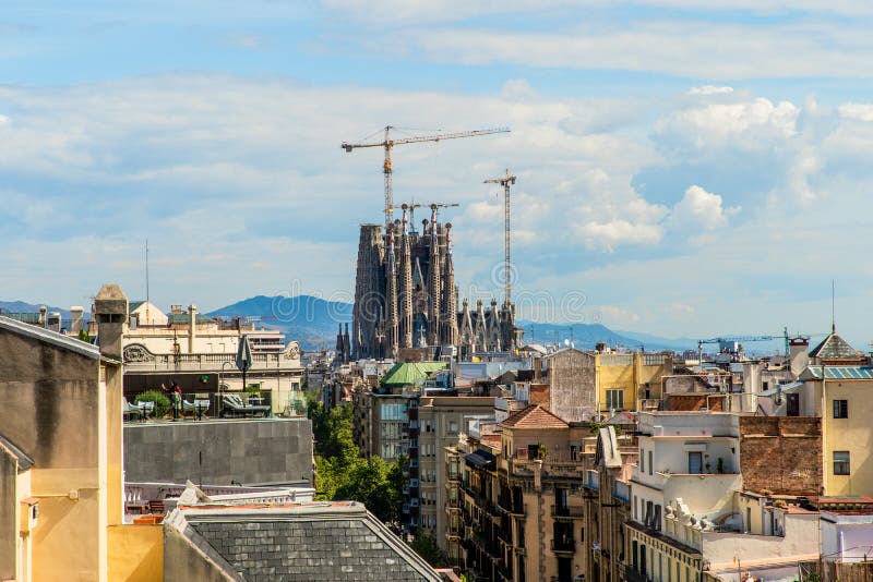 BARCELONA, SPAIN - APRIL 2019: Barcelona City View from Above ...