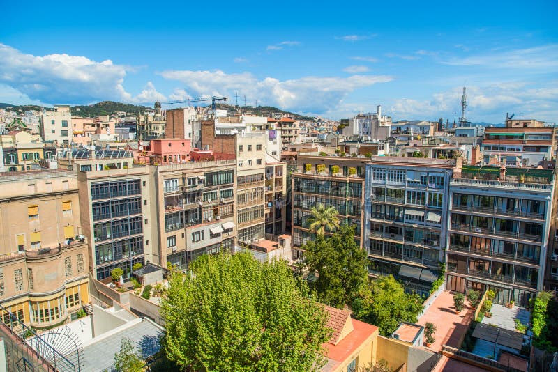 BARCELONA, SPAIN - APRIL 2019: Barcelona City View from Above ...