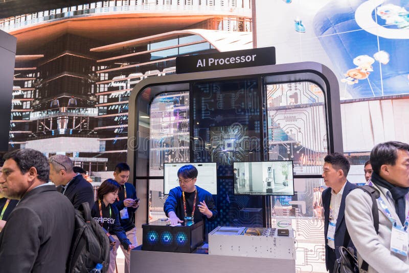 Barcelona , Spain - February 27 2023: Mobile World Congress 2023 in ...