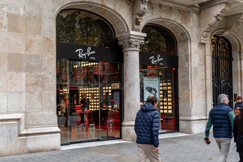 Barcelona, Spain-January 5, 2025. Ray-Ban Storefront in an Urban ...