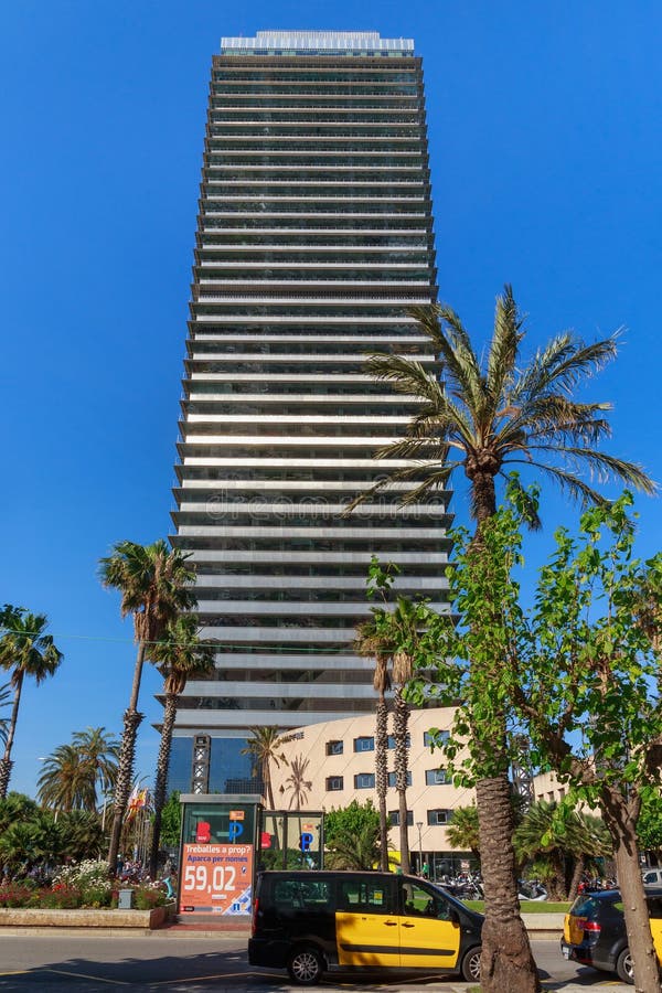 BARCELONA, SPAIN - May 15, 2017: View of the Mapfre Tower Skyscraper ...